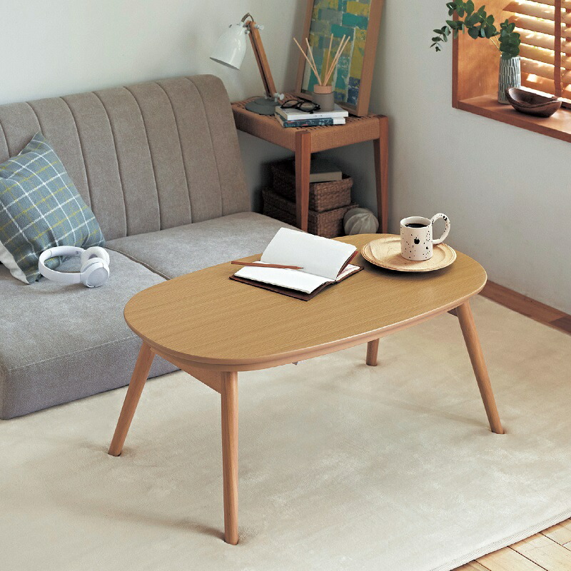 【楽天市場】テーブル こたつテーブル 折りたたみ式 コンパクト 楕円 こたつ机 つくえ 炬燵 炬燵机 リビングテーブル おしゃれ 家具 ...