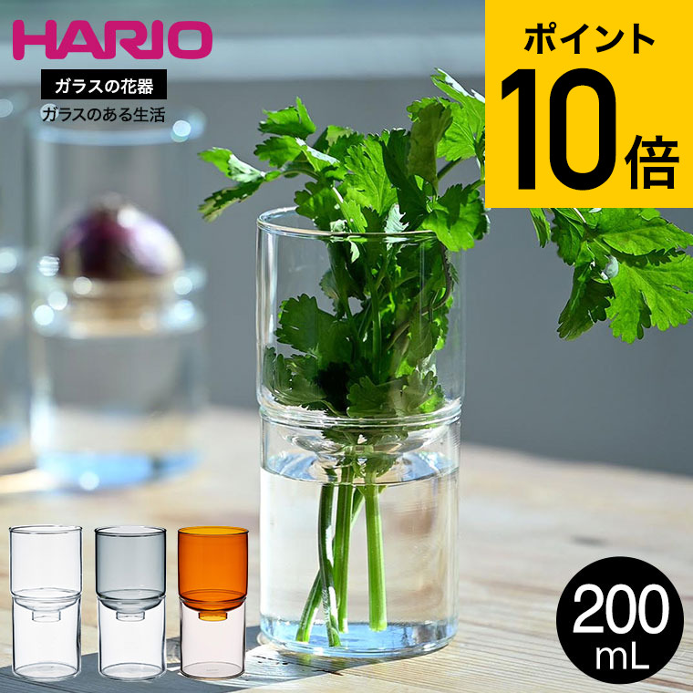 【楽天市場】HARIO ハリオ ガラスのある生活 ガラスの花器 GK-200 / 花器 花瓶 フラワーベース 水耕栽培 ドライフラワー 多肉 ...