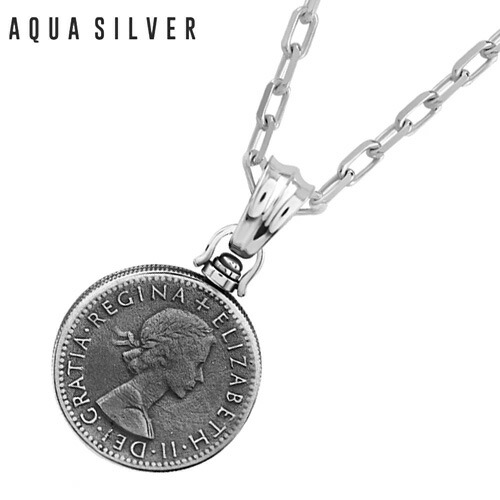 【楽天市場】アクアシルバー AQUA SILVER 幸せのシックスペンスコイン ペンダント/ネックレス シルバー925製 FP-048F：Bell Field