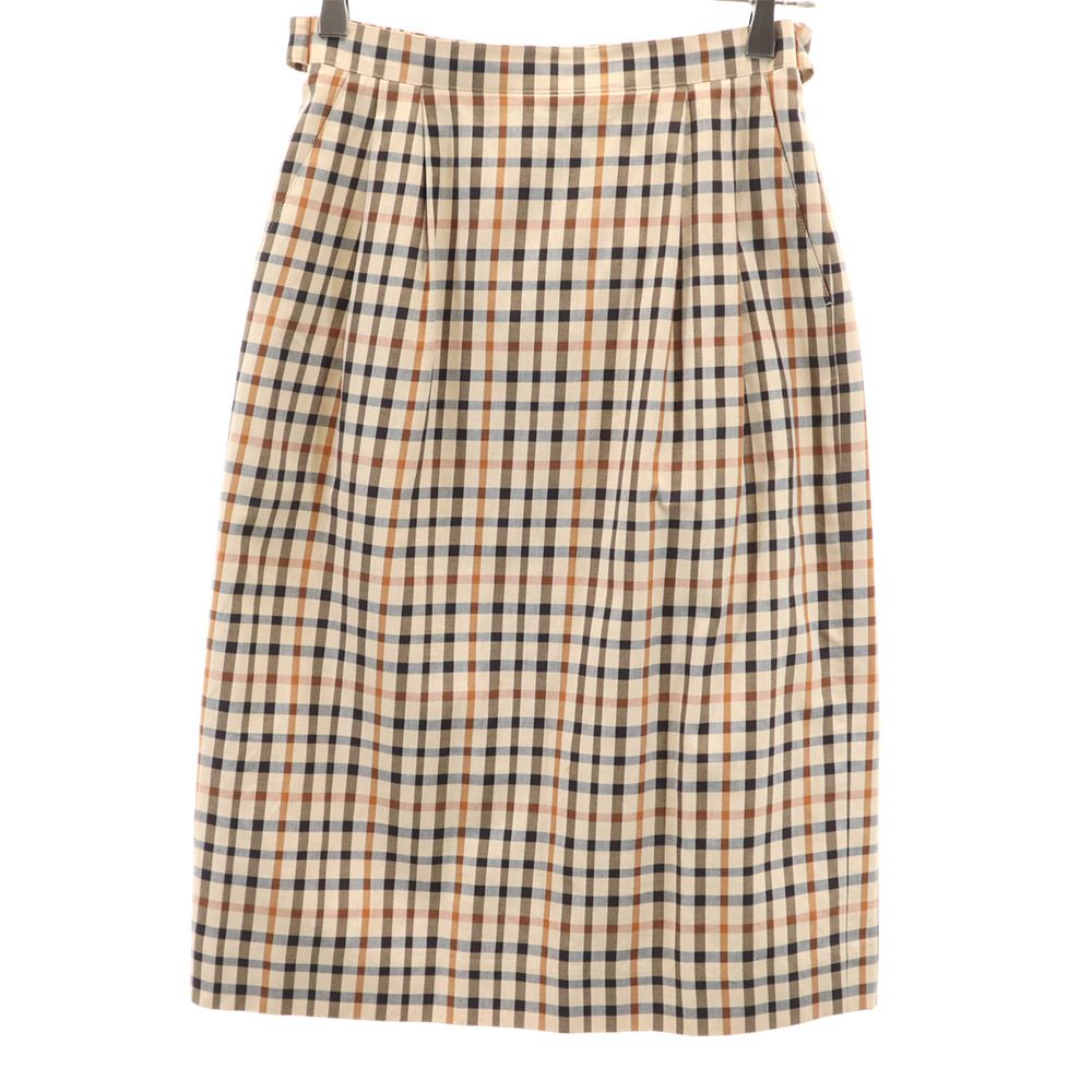 【楽天市場】古着 ダックス DAKS チェック柄 ミディ丈 タイトスカート 66-92 ブラウン系 レディース 【中古】 【PD】：Bellis
