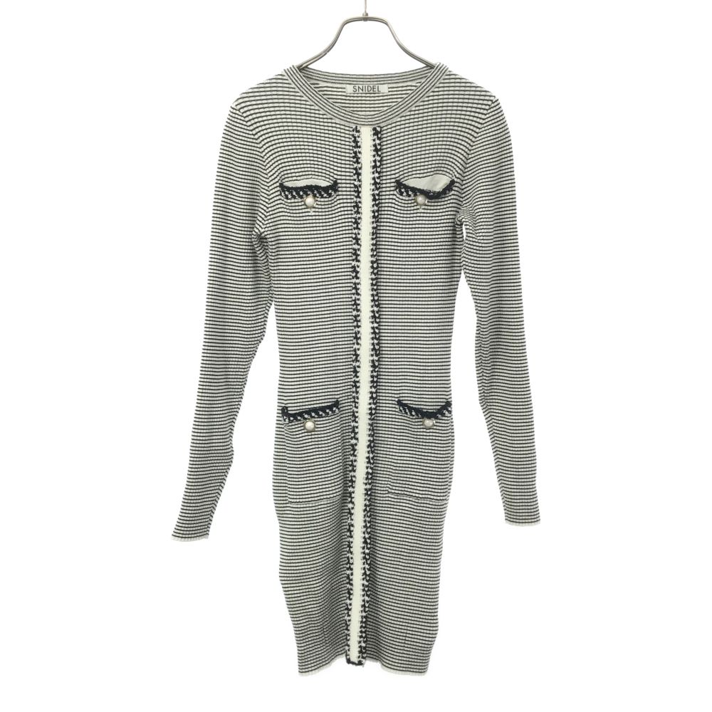 【楽天市場】スナイデル ボーダー 長袖 ニット ワンピース F ホワイト×ブラック snidel レディース 【中古】 【240325】 【PD】：Bellis