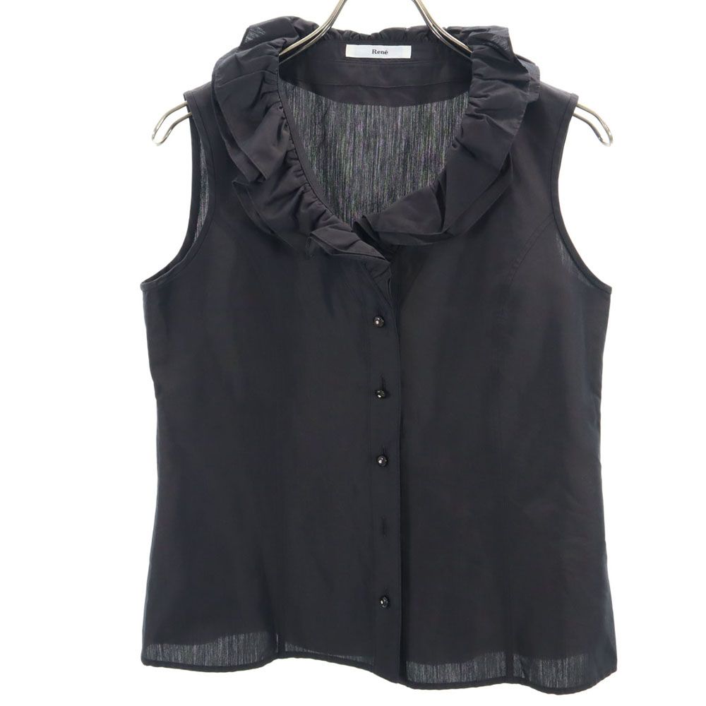 【楽天市場】古着 Rene ルネ 日本製 シルクブレンド ノースリーブ ブラウス 36 チャコール系 TISSUE社生地 レディース 【中古】 【PD】：Bellis