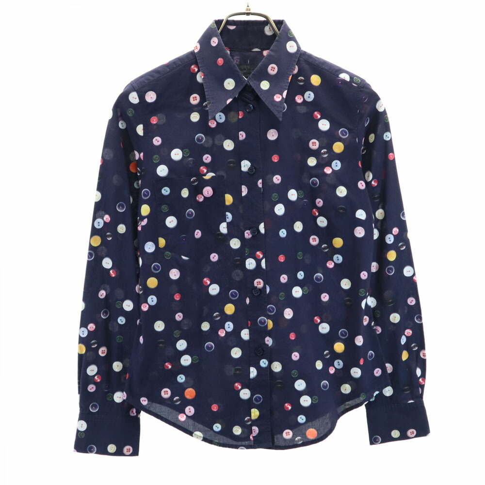【楽天市場】古着 ポールスミス Paul Smith ブラック 総柄 長袖 シャツ 40 ネイビー系 BLACK レディース 【中古】 【PD ...