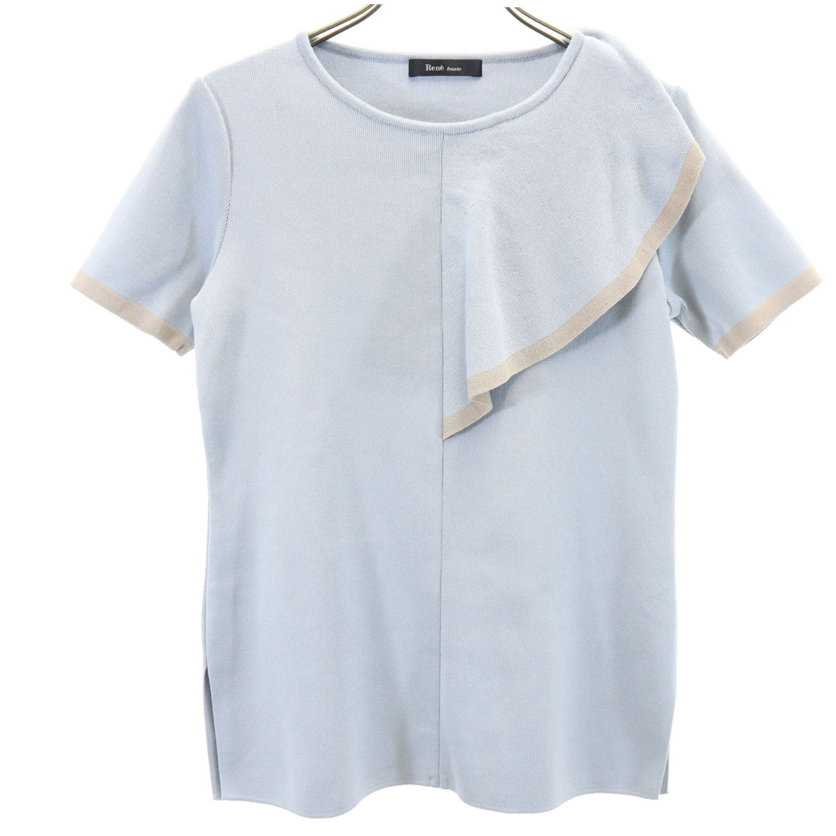 【楽天市場】古着 Rene basic ルネベーシック 日本製 半袖 ニット 34 ブルーグレー レディース 【中古】：Bellis