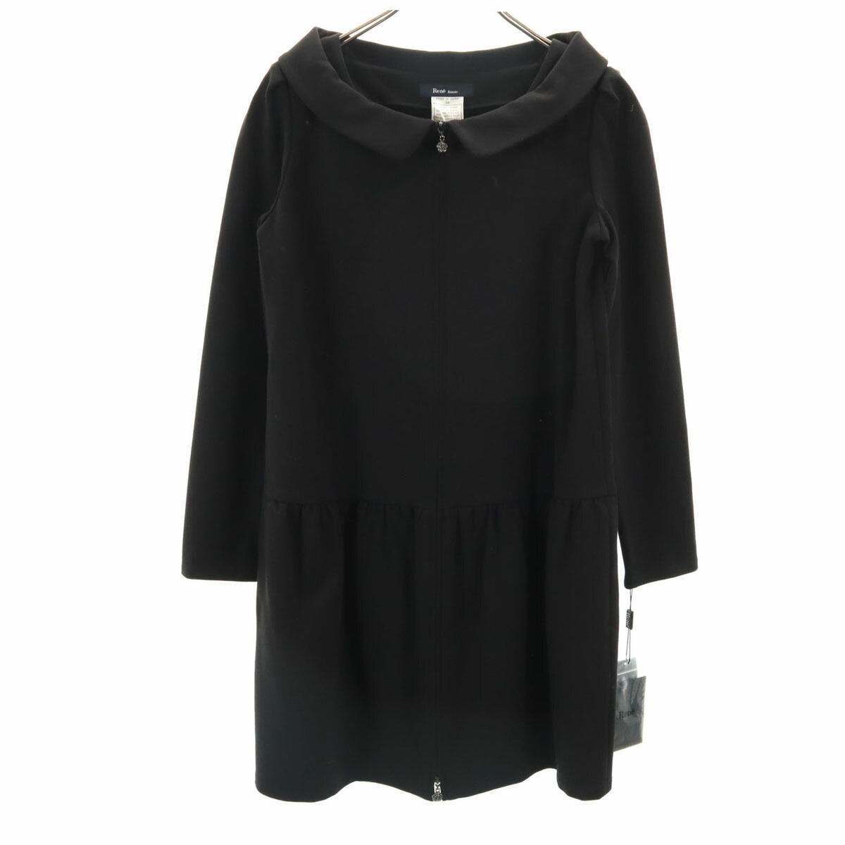 【楽天市場】古着 未使用 Rene basic ルネベーシック 日本製 長袖 膝丈ワンピース 36 ブラック レディース 【中古】：Bellis