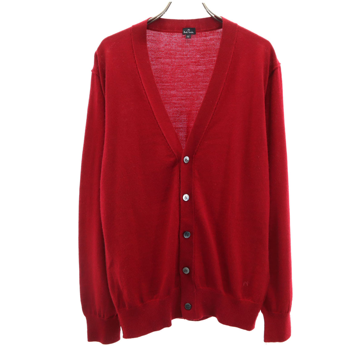 【楽天市場】古着 PS Paul Smith ピーエスポールスミス 長袖 Vネック ニットカーディガン L レッド メンズ 【中古】：Bellis