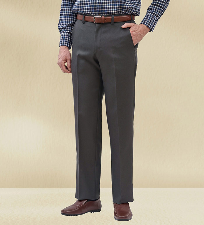 【楽天市場】\最大2000円OFFクーポン／ スラックス 裾上げ済ウエストストレッチスラックス ノータック(ウエスト76cm 股下64cm～ウエスト97cm 股下76cm) ベルーナ 50代 ...