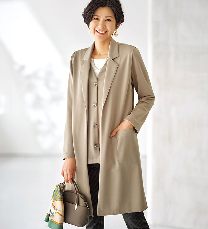 【楽天市場】\まとめ買いクーポン配布中！／ ジャケット M L LL 3L 4L 5L ロングベスト付ジャケットアンサンブル(M～5L ...