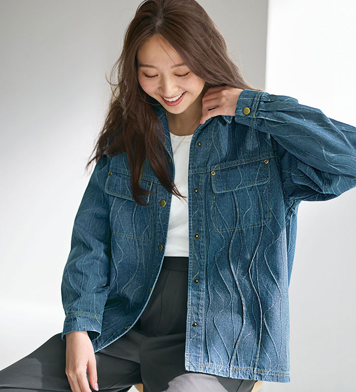 【楽天市場】ジャケット レディース おしゃれの主役！ジャカードデニムジャケット ベルーナ belluna 2025秋冬 M～5L ★レビュー ...