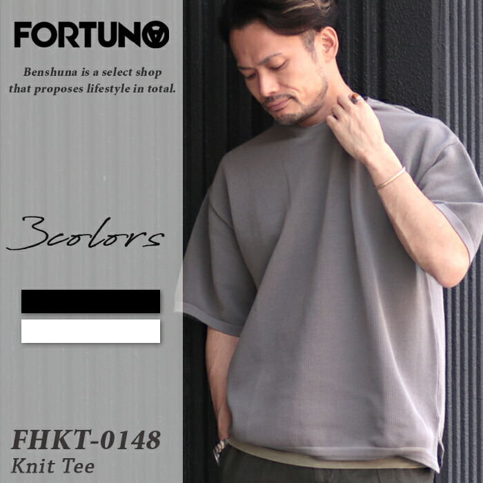 【楽天市場】FORTUNA フォルトゥナ オム 超軽量サマーニット半袖Tシャツ FHKT-0148 ECOTEC Meshknit Tee ...