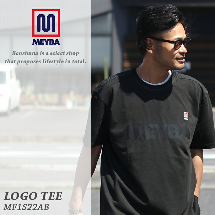 【楽天市場】MEYBA メイバ ワッペン ロゴTシャツ MF1S22AB COLD DYE TEE ブラック XS-2XL ユニセックス ロゴ ...