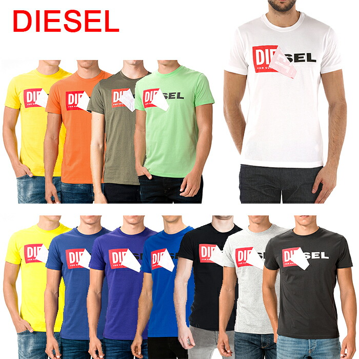 【楽天市場】ディーゼル Tシャツ 半袖 00S02X 0091B メンズ 丸首 クルーネック T-DIEGO-QA MAGLIETTA 【190-201】メール便 送料無料：ベルフルール