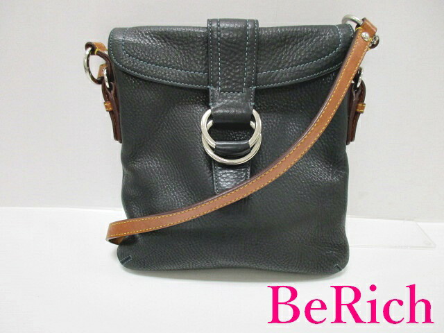 【楽天市場】コーチ COACH ショルダーバッグ 8A42 黒 ブラック 茶 ブラウン レザー ロゴ クロズボディ 肩掛け 斜め掛け 鞄 【中古】【送料無料】 bk6942：BeRich 楽天市場支店