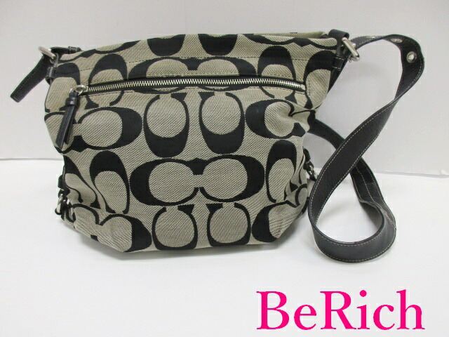 【楽天市場】コーチ COACH ショルダーバッグ F15067 シグネチャー ダッフル 黒 ブラック グレー キャンバス レザーロゴ 肩掛け ...