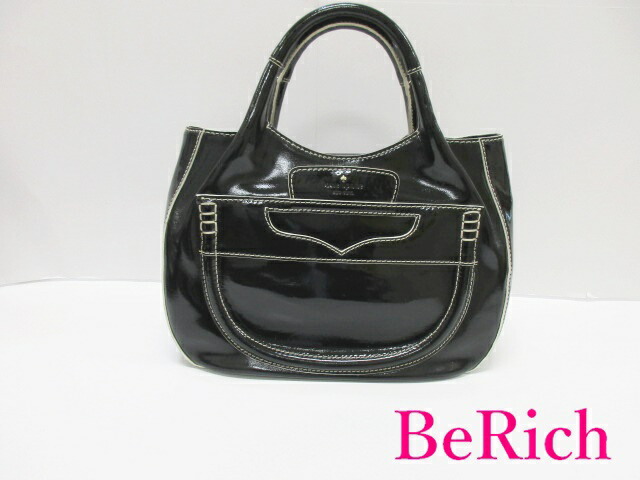 【楽天市場】ケイト スペード kate spade ハンドバッグ トートバッグ 黒 ブラック パテント レザー エナメル ロゴ ショルダー ...