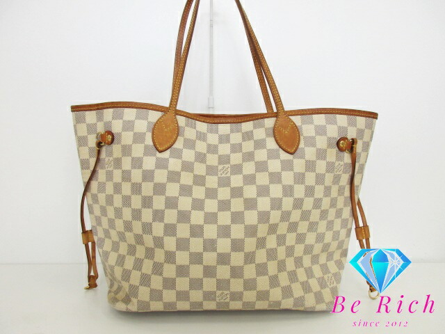 【楽天市場】ルイ ヴィトン LOUIS VUITTON ダミエ アズール ネヴァーフル MM N51107 LV ロゴ トートバッグ ...
