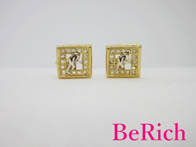 【楽天市場】ニナリッチ ラインストーン 付き ロゴ イヤリング ゴールド シルバー GP メッキ アクセサリー NINA RICCI 【中古 ...