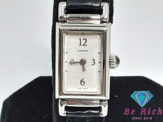 【楽天市場】コーチ COACH レディース 腕時計 0820 ホワイト シルバー SS レザー ロゴ スクエア アナログ クォーツ QZ ...