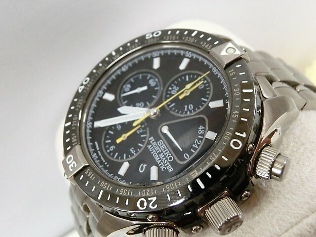 【楽天市場】セイコー フライトマスター SBDS001 6S37-0010 チタン クロノグラフ デイト メンズ 腕時計 ブラック文字盤 ...