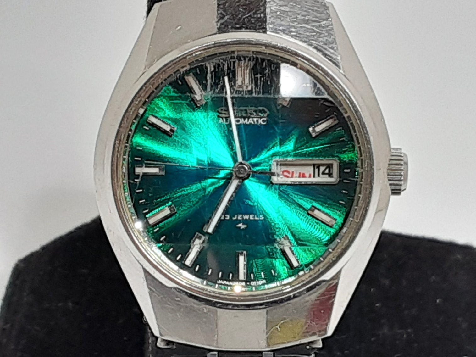 【楽天市場】セイコー SEIKO 自動巻き レディース 腕時計 デイデイト 2406-0130R グリーン 緑 シルバー SS ブレス ...