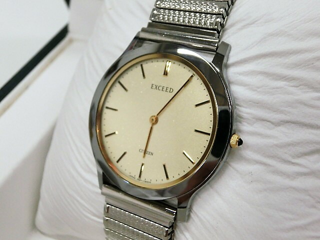 【楽天市場】美品 シチズン エクシード 3920-C91039 メンズ 腕時計 クォーツ アイボリー SS CITIZEN 【中古】【送料無料 ...