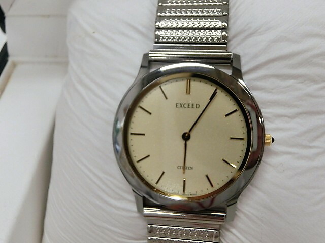 【楽天市場】美品 シチズン エクシード 3920-C91039 メンズ 腕時計 クォーツ アイボリー SS CITIZEN 【中古】【送料無料 ...