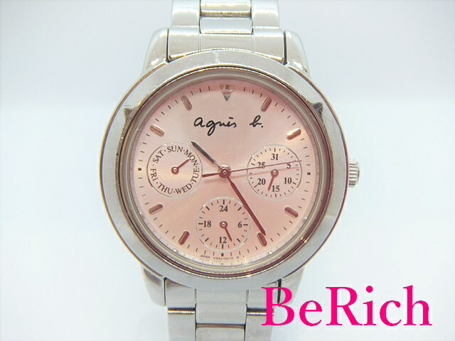 【楽天市場】アニエスベー agnes b. レディース 腕時計 V33J-0010 ピンク 文字盤 シルバー SS トリプルカレンダー ...