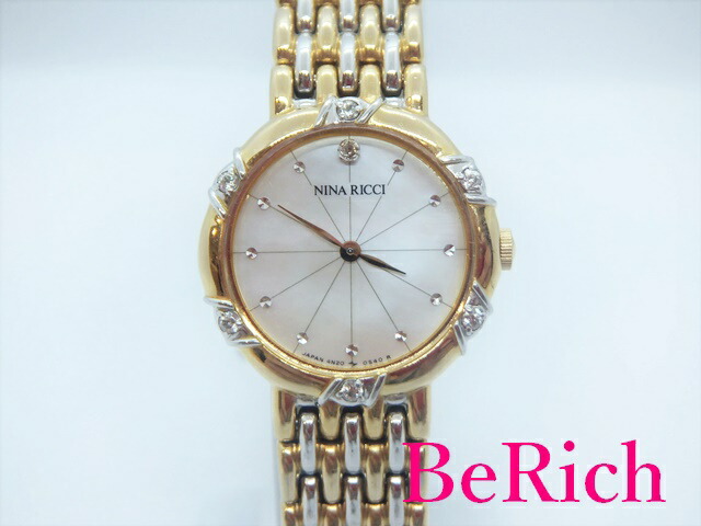 【楽天市場】ニナリッチ NINA RICCI レディース 腕時計 4N20-0300 ホワイト シェル 文字盤 GP ゴールド アナログ ...