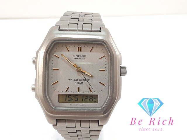 【楽天市場】カシオ CASIO リニエージ チタニウム メンズ 腕時計 LIN-154 スクエア シルバー チタン ブレス デジアナ デジタル ...