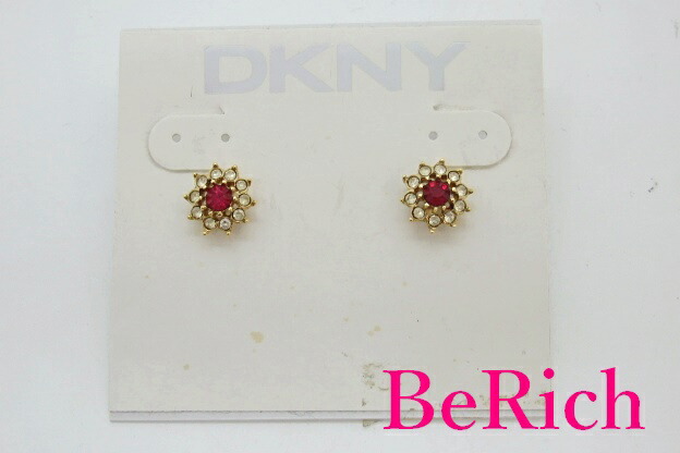 【楽天市場】DKNY ダナ キャラン ニューヨーク ラインストーン 付 花 フラワー デザイン スタッド ピアス GP メッキ ロゴ ...