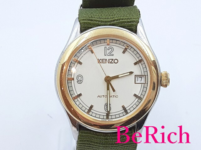 【楽天市場】ケンゾー KENZO 自動巻き メンズ 腕時計 デイト KN2530 白 ホワイト 文字盤 SS キャンバス ブレス アナログ ...