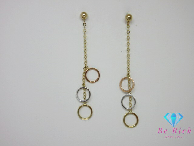 【楽天市場】K14 YG WG PG デザイン スタッド ピアス 18金 750 イエロー ゴールド ホワイト ピンク 585 14金 宝石 ジュエリー アクセサリー 揺れる【中古】【送料無料 ...