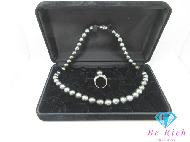 【楽天市場】黒蝶真珠 パール 真珠 8 - 10.5mm 珠 バロックパール ネックレス ペンダント リング 指輪 セット K18 WG 18金 ホワイトゴールド シルバー SILVER SV ...
