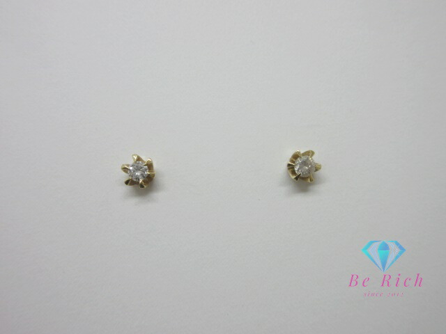 【楽天市場】K18 YG ダイヤモンド 0.06ct 0.06ct 付 デザイン スタッド ピアス イエローゴールド 18金 750 宝石 ジュエリー アクセサリー 【中古】【送料無料 ...