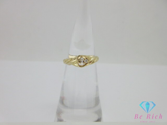 【楽天市場】K18 YG ダイヤモンド 0.06ct 付 デザイン リング 指輪 7号 18金 750 宝石 ジュエリー アクセサリー 【中古】【送料無料】th12965：BeRich 楽天市場支店