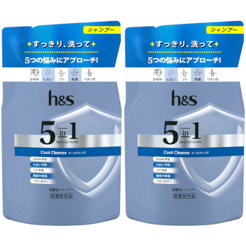 【楽天市場】h＆s 5in1 クールクレンズ シャンプー つめかえ 290g 【2個セット】【メール便】(4987176243393-2)：ベストHBI