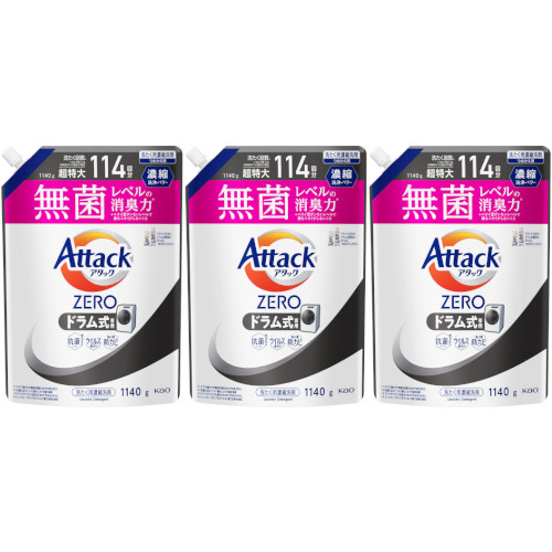 【楽天市場】アタックZERO ドラム式専用 つめかえ用 1140g【3個セット】(4901301435637-3)：ベストHBI