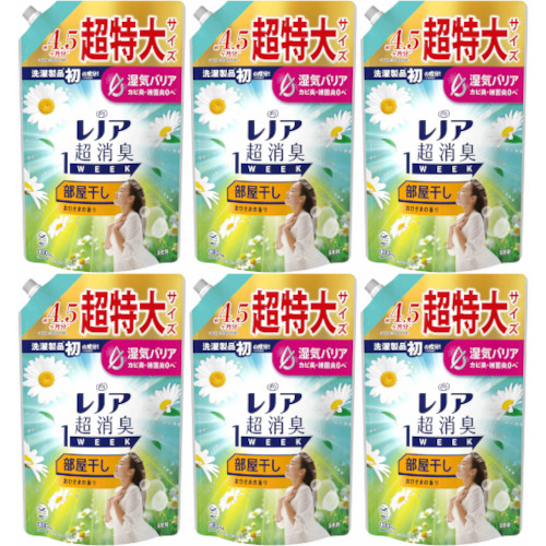 【楽天市場】【6個セット】レノア超消臭1week部屋干しおひさまの香りつめかえ用超特大サイズ 1380ml(4987176312808-6)：ベストHBI
