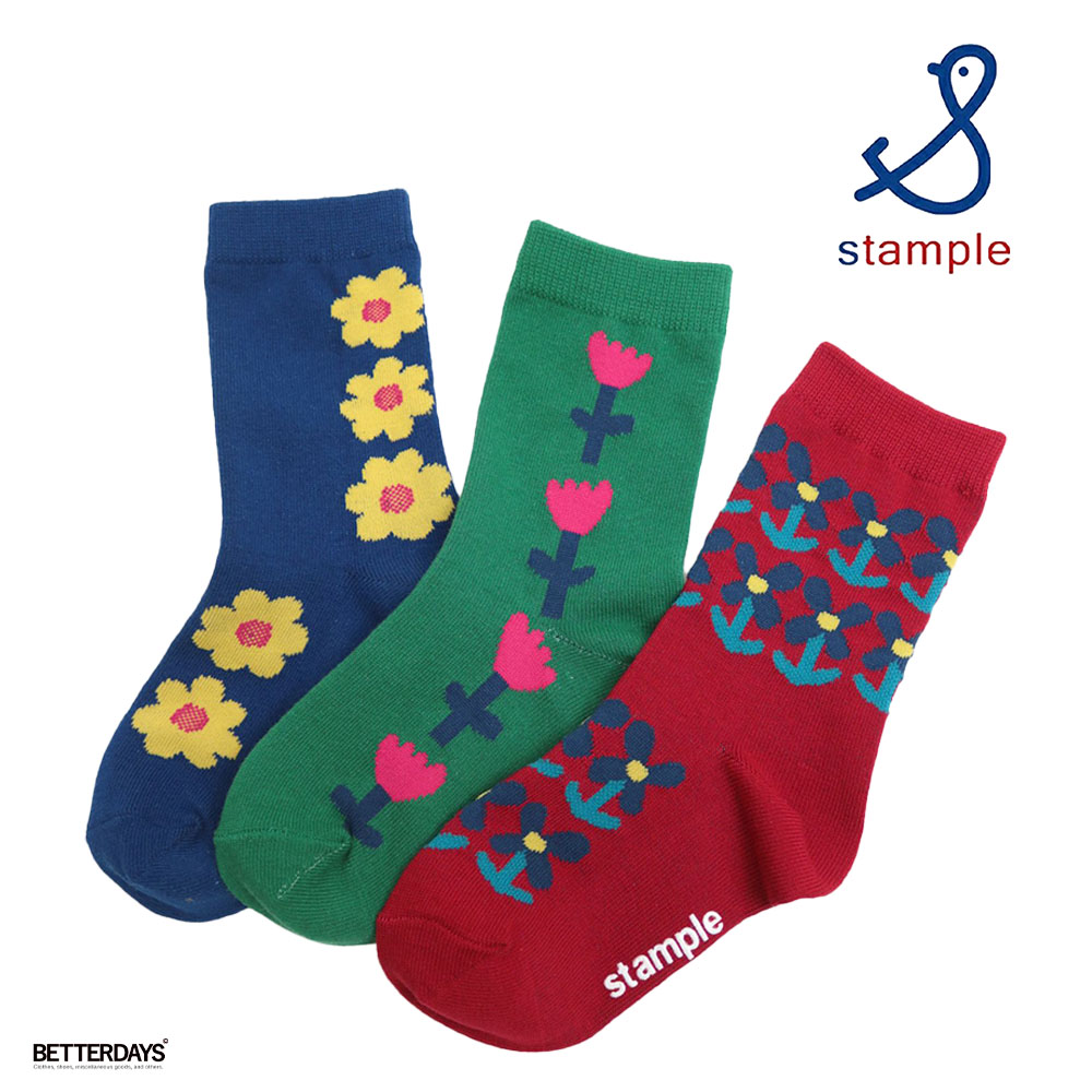 【楽天市場】靴下 キッズ スタンプル Stample チアフルフラワー クルーソックス3P 3足セット 子供 保育所 幼稚園 小学生 13-25cm 72846：BETTER DAYS／ベターデイズ