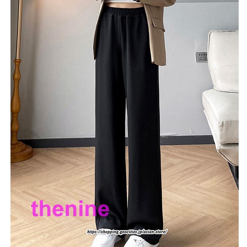 【楽天市場】パンツ ワイドパンツ ボトムス レディース カジュアル ストレート 高見え 細見え 着痩せ 黒 ゆったり 大きいサイズ カジュアル ...