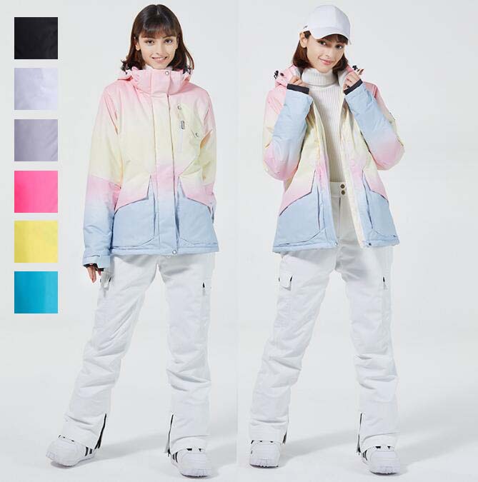 【楽天市場】スキーウェア 韓国風 スノーボードウェア 新作 レディーススキーウェア 可愛い 暖かい 大きいサイズ ジャケット パンツ 2点 ...