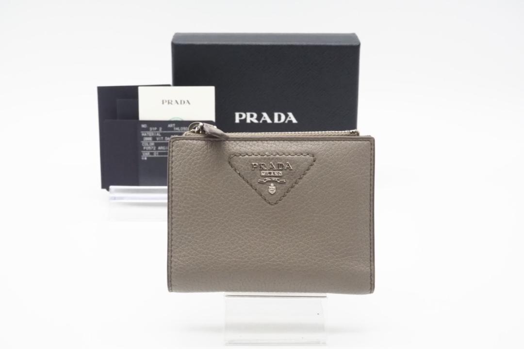 【楽天市場】☆安心の3大保証☆ ABランク ≪PRADA プラダ/二つ折り財布≫ 1ML050 ヴィッテロダイノレザー ミニ財布 コンパクト ...