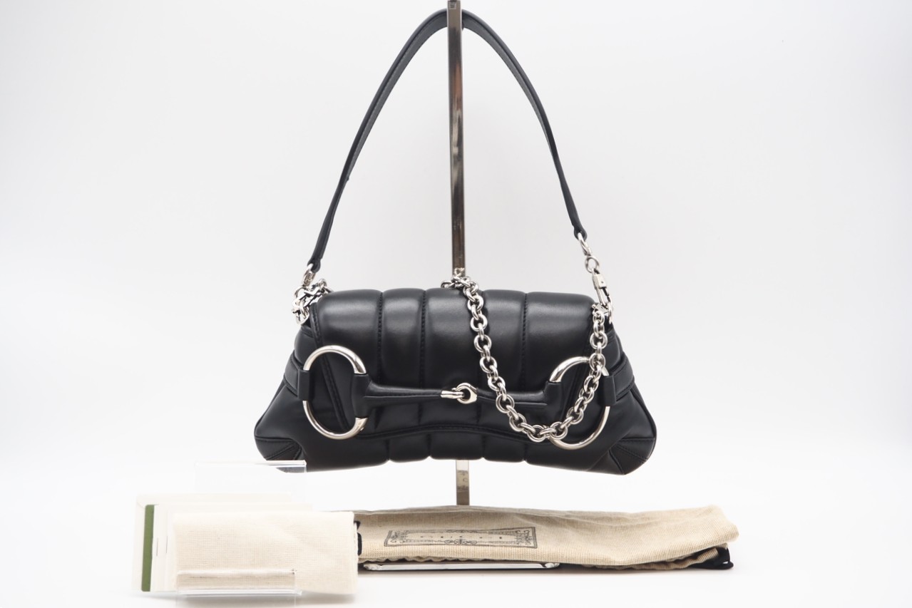 【楽天市場】☆安心の3大保証☆ Aランク ≪GUCCI グッチ/ショルダーバッグ≫ 764339 ホースビット チェーン スモール ブラック ...