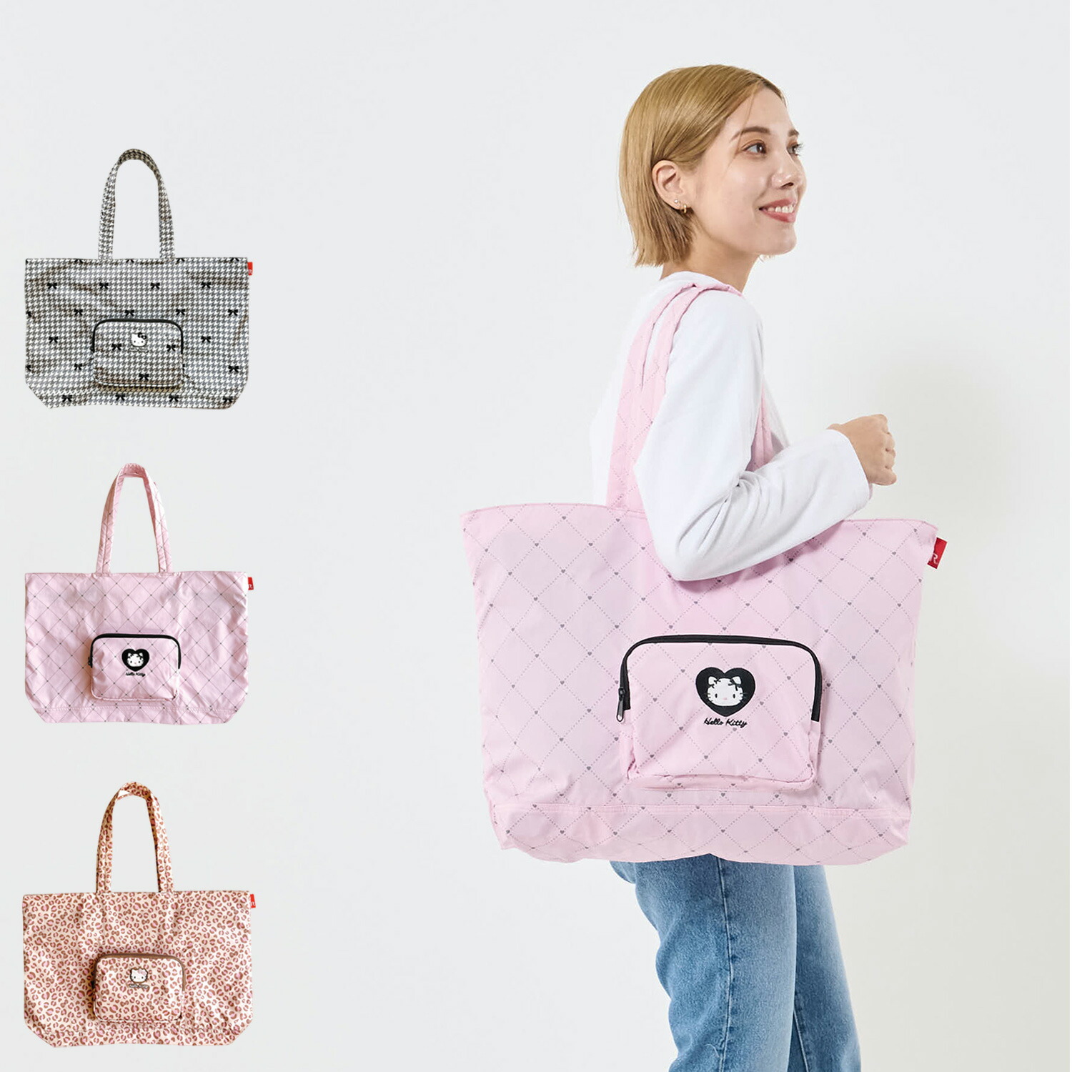 【楽天市場】ROOTOTE HELLO KITTY PACKABLE ルートート バッグ トートバッグ パッカブル ハローキティ-A レディース 大容量 撥水 ファスナー付き ブラック ピンク ...