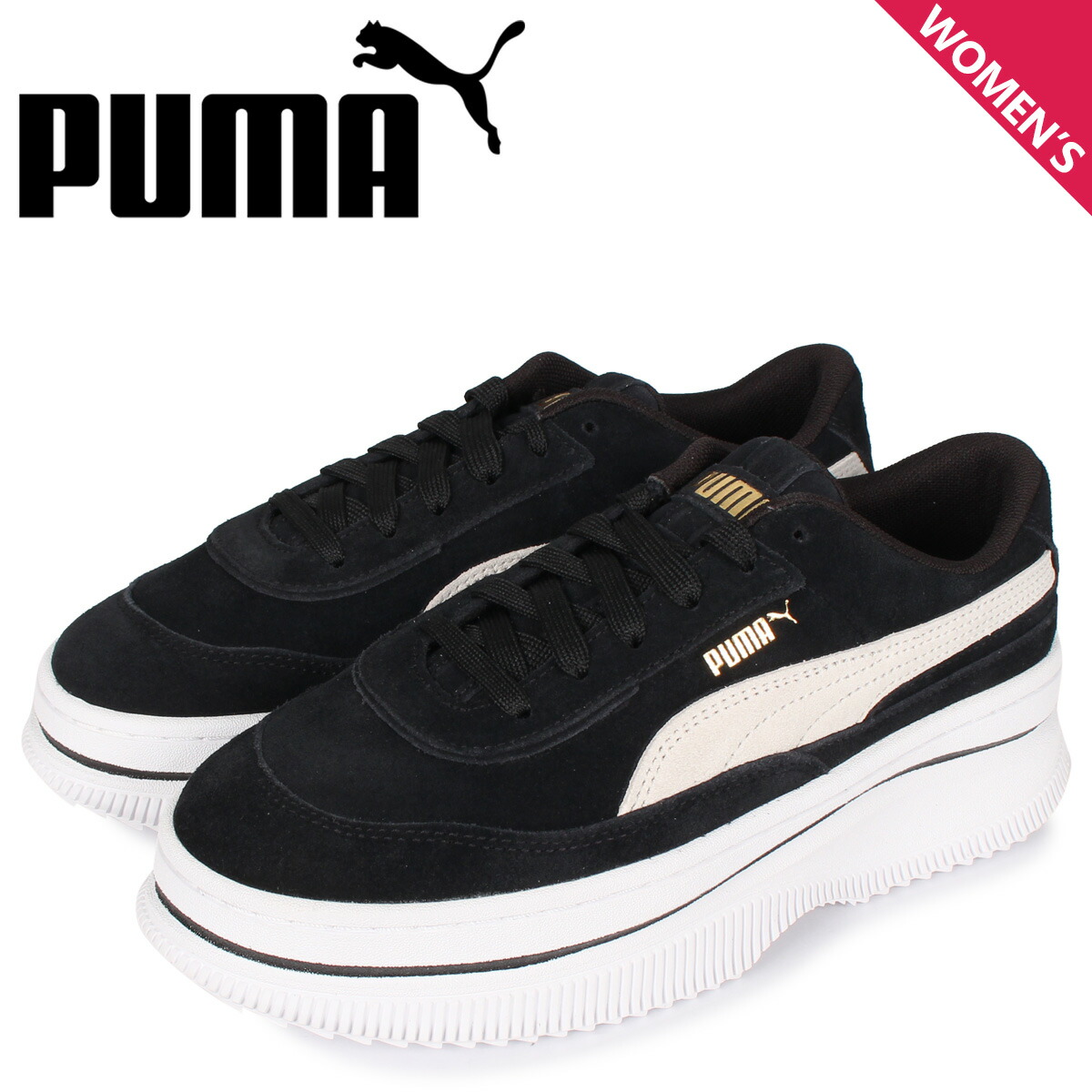 【楽天市場】PUMA DEVA SUEDE WNS プーマ デバ スエード スニーカー レディース デヴァ スウェード ブラック 黒 ...