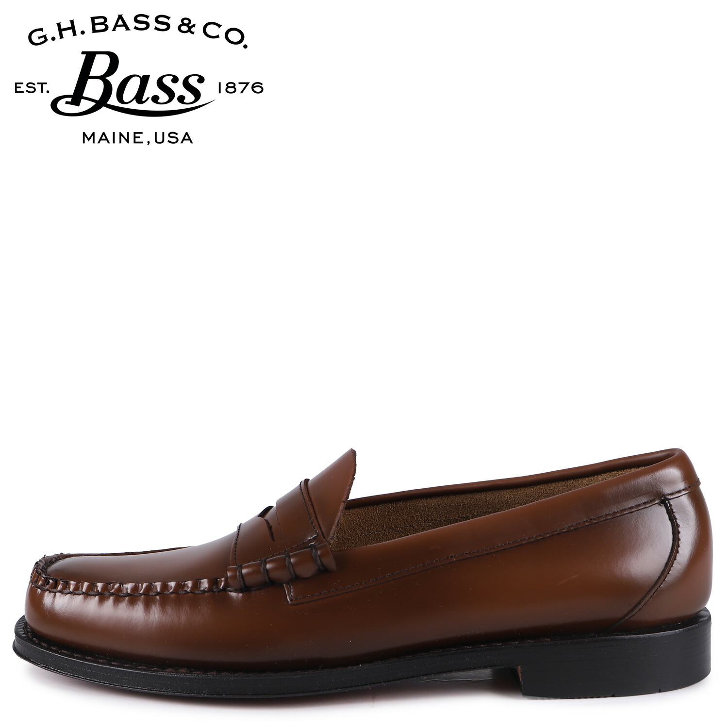 【楽天市場】【最大1000円OFFクーポン配布中】 G.H.BASS LARSON ジーエイチバス ローファー ペニーローファー ラーソン メンズ ウィージャンズ WEEJUNS ブラウン ...