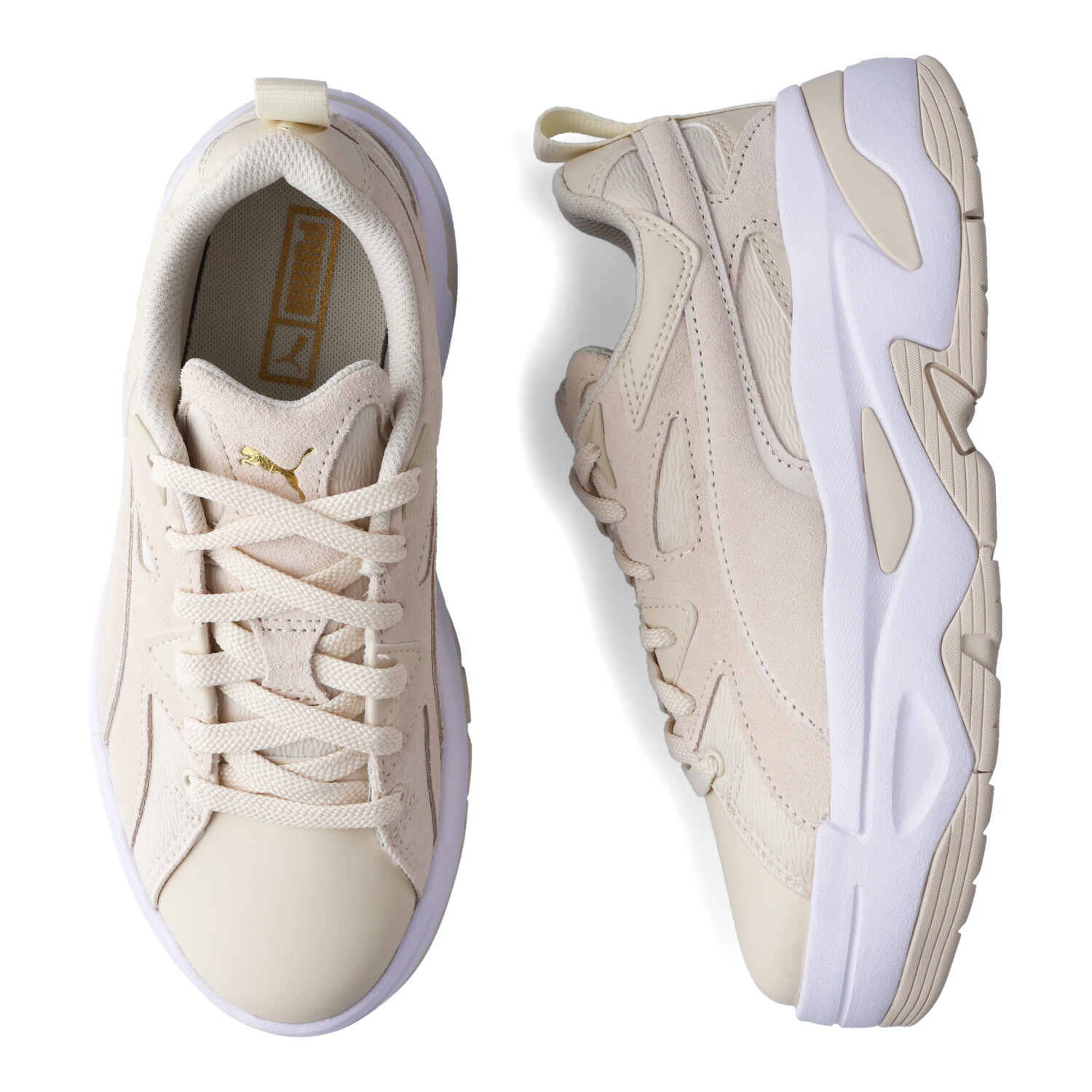 【楽天市場】PUMA BLSTR MIX WNS プーマ スニーカー ブラスター ミックス レディース 厚底 ベージュ 396095-01 ...