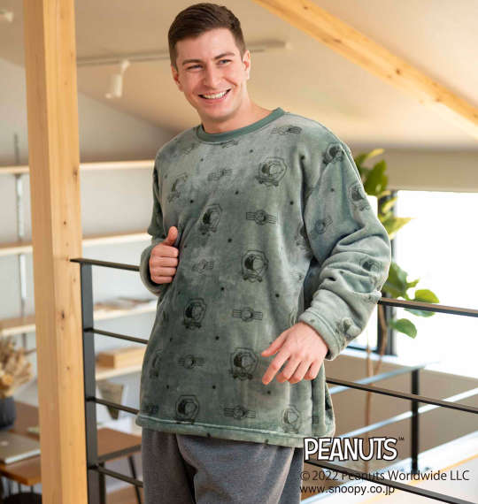 【楽天市場】【本日ポイント5倍】大きいサイズ メンズ SNOOPYふわもこFlyAce総柄スウェットセット PEANUTS 3L 4L 5L 6L 7L 8L ...