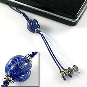 【楽天市場】とんぼ玉ストラップ雷神の響紺 JD-006【激安メガセール！】：ビッグスター ネットショップ