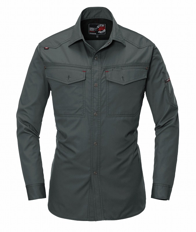 【楽天市場】BURTLE バートル 1103 長袖シャツ ストームグレー Lサイズ 春夏用 メンズ 制電ケア 作業服 作業着 ユニホーム 1101シリーズ：バイクマン 楽天市場店